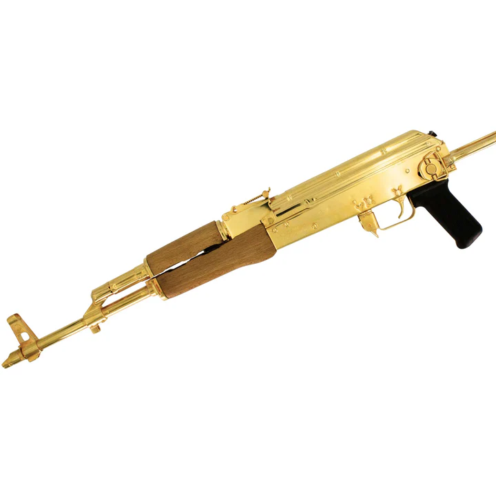 Century Arms Underfolder Ak-47, 7.62x39mm, 24K Gold Plated - Mota&Sons Guns